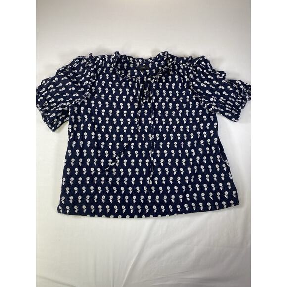 J. Crew | Tops | J Crew Ruffle Daisy Blouse Size L Boho Style | Poshmark